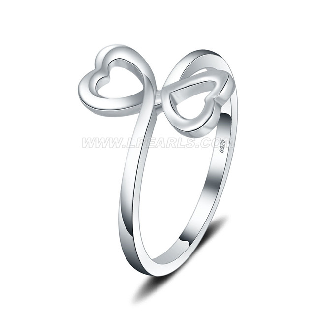S925 sterling silver double love rings for women LP pearl jewelry store