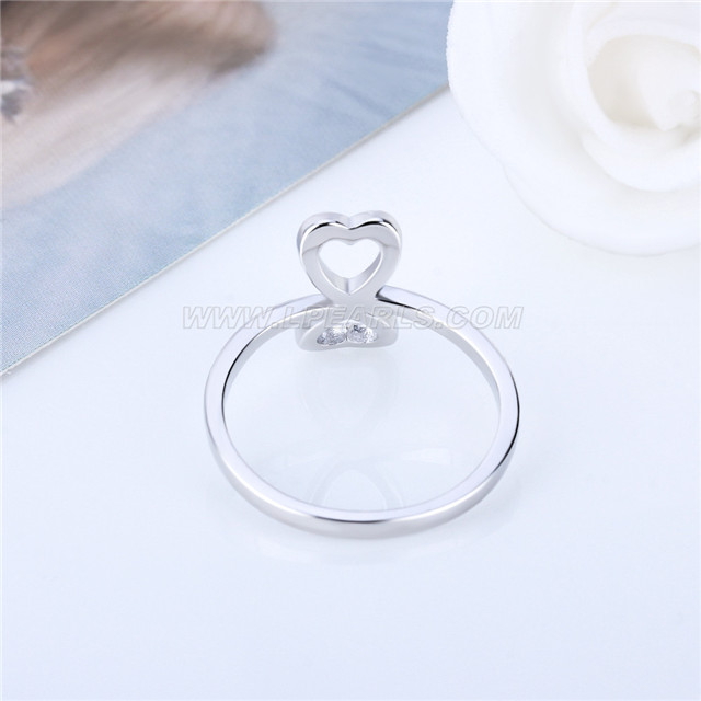 S925 sterling silver double love rings for women LP pearl jewelry store