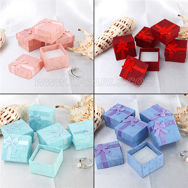 48pcs Four colors Cardboard Ring Box LP pearl jewelry store