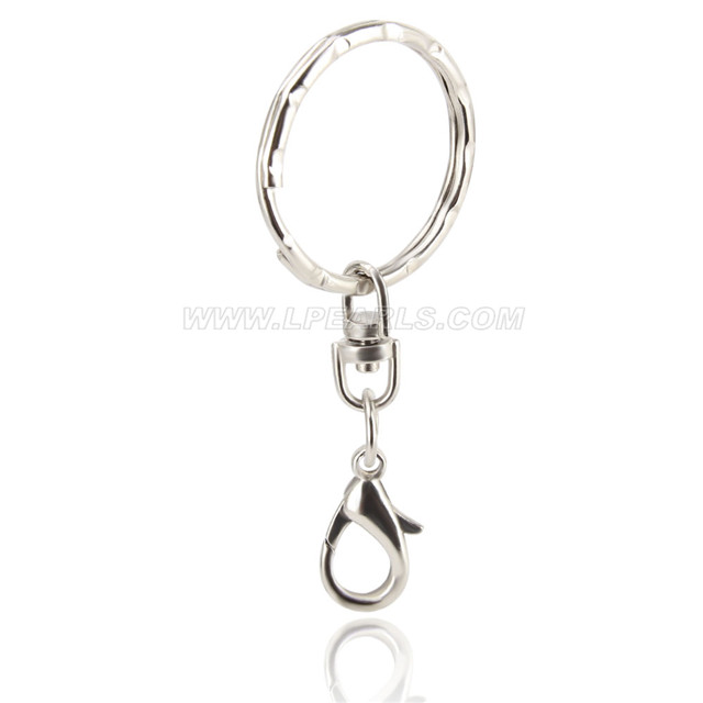 Portable silver plated simple design key chains 10pcs LP pearl jewelry ...