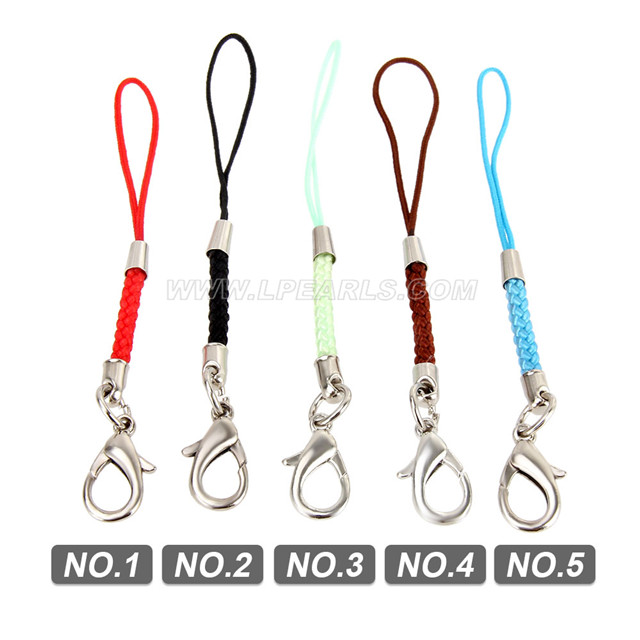 Portable silver plated simple design cell phone chains 10pcs LP pearl ...