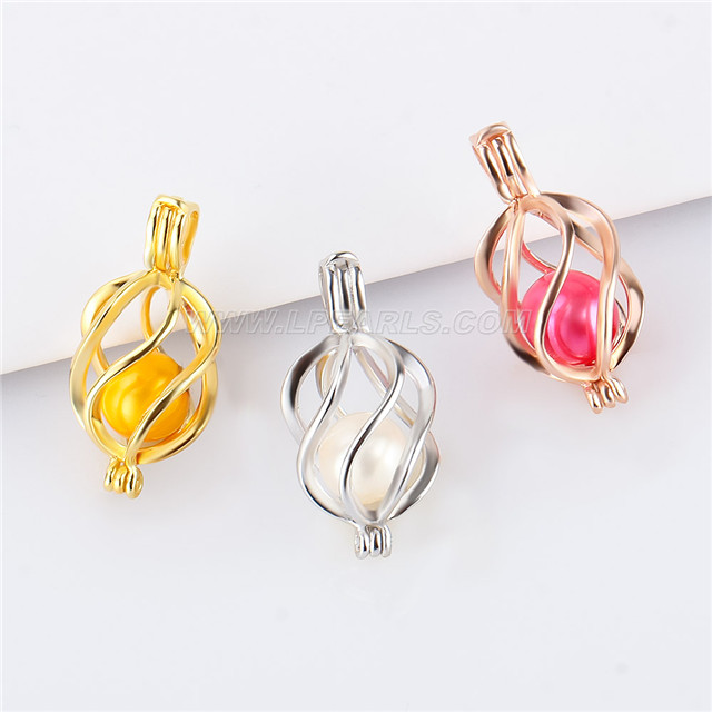 S925 sterling silver twist pearl cage pendant for women LP pearl ...