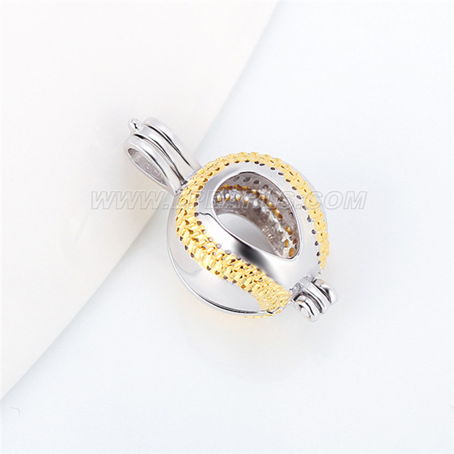 S925 sterling silver baseball pearl cage pendant for women LP pearl ...