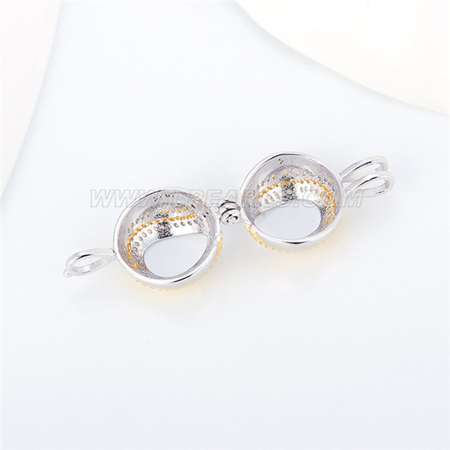 S925 sterling silver baseball pearl cage pendant for women LP pearl ...