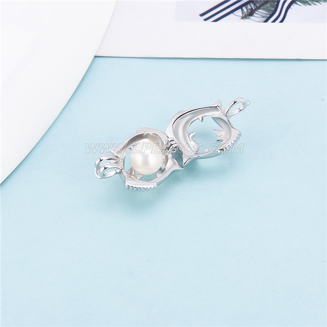 925 sterling silver twins shark pearl cage pendant LP pearl jewelry store